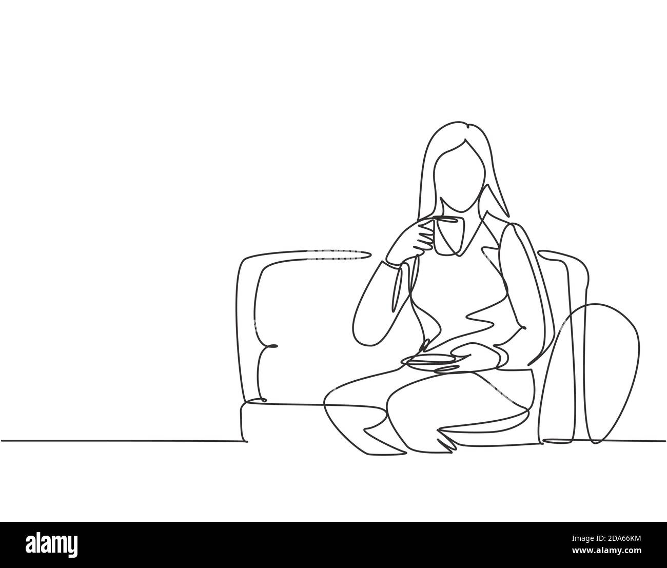 Continuous line drawing sofa hi-res stock photography and images - Alamy