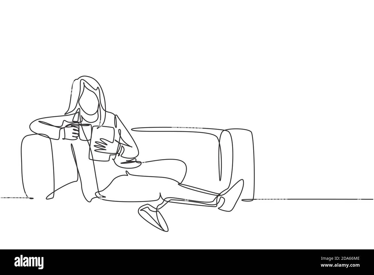 Continuous line drawing lying down hi-res stock photography and images ...