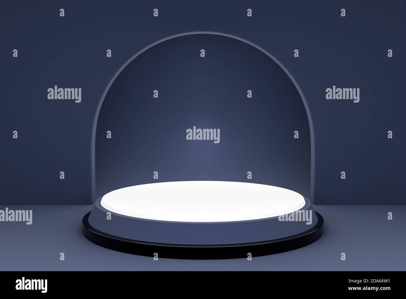 3d illustration of a scene from a circle with round arch at the back on ...