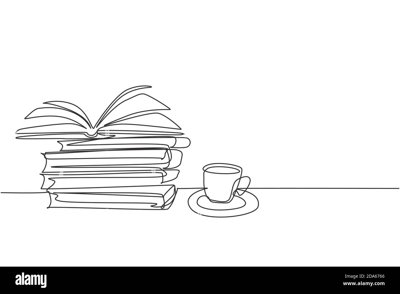 Coffee And Books Drawing