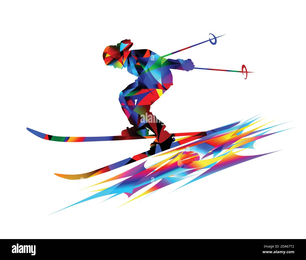 Skier jumping. Winter extreme sports illustration Stock Vector Image ...