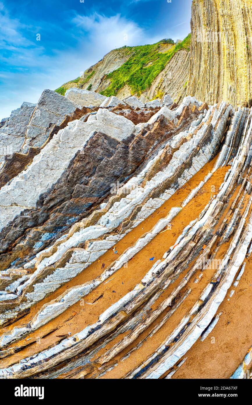 Steeply-tilted Layers of Flysch, Flysch Cliffs, Basque Coast UNESCO ...