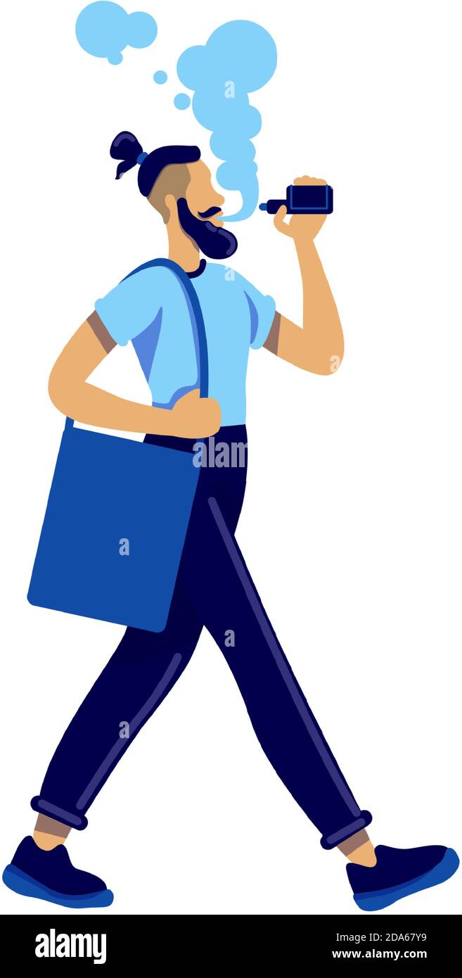 Vaping man flat color vector faceless character Stock Vector Image ...