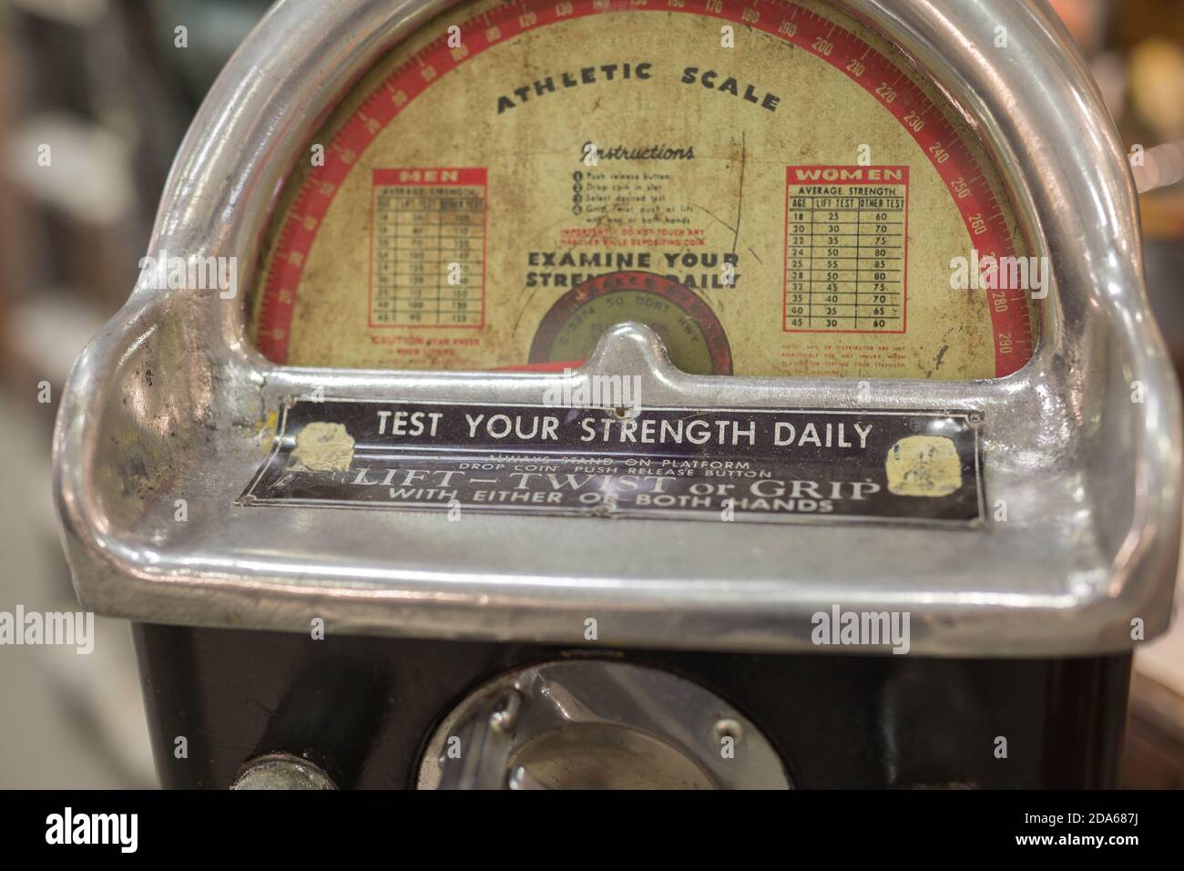 Test Your Strength: Vintage Iron Strength Game for Play Stock Photo - Alamy