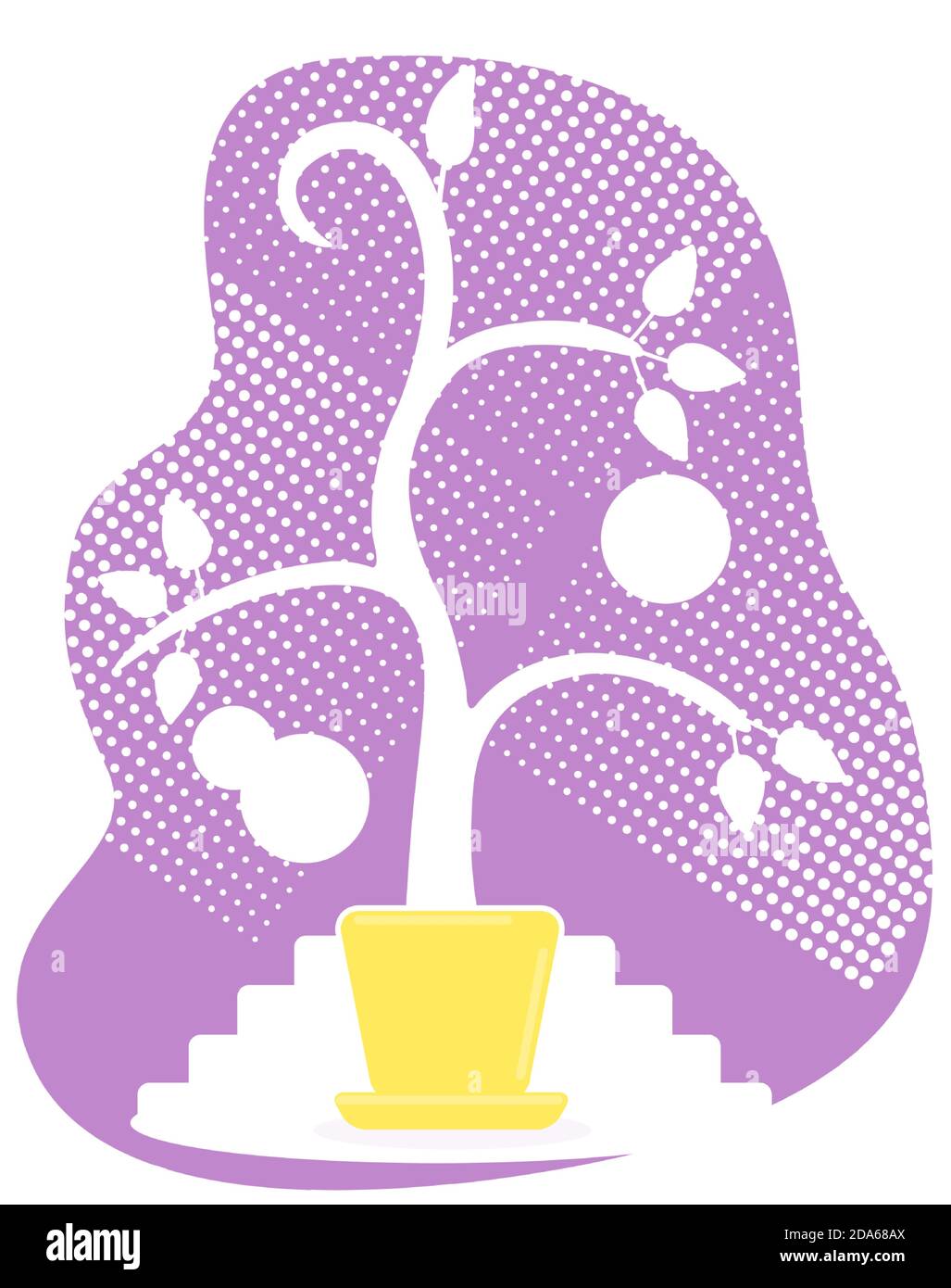 Growing tree flat concept vector illustration Stock Vector Image & Art ...