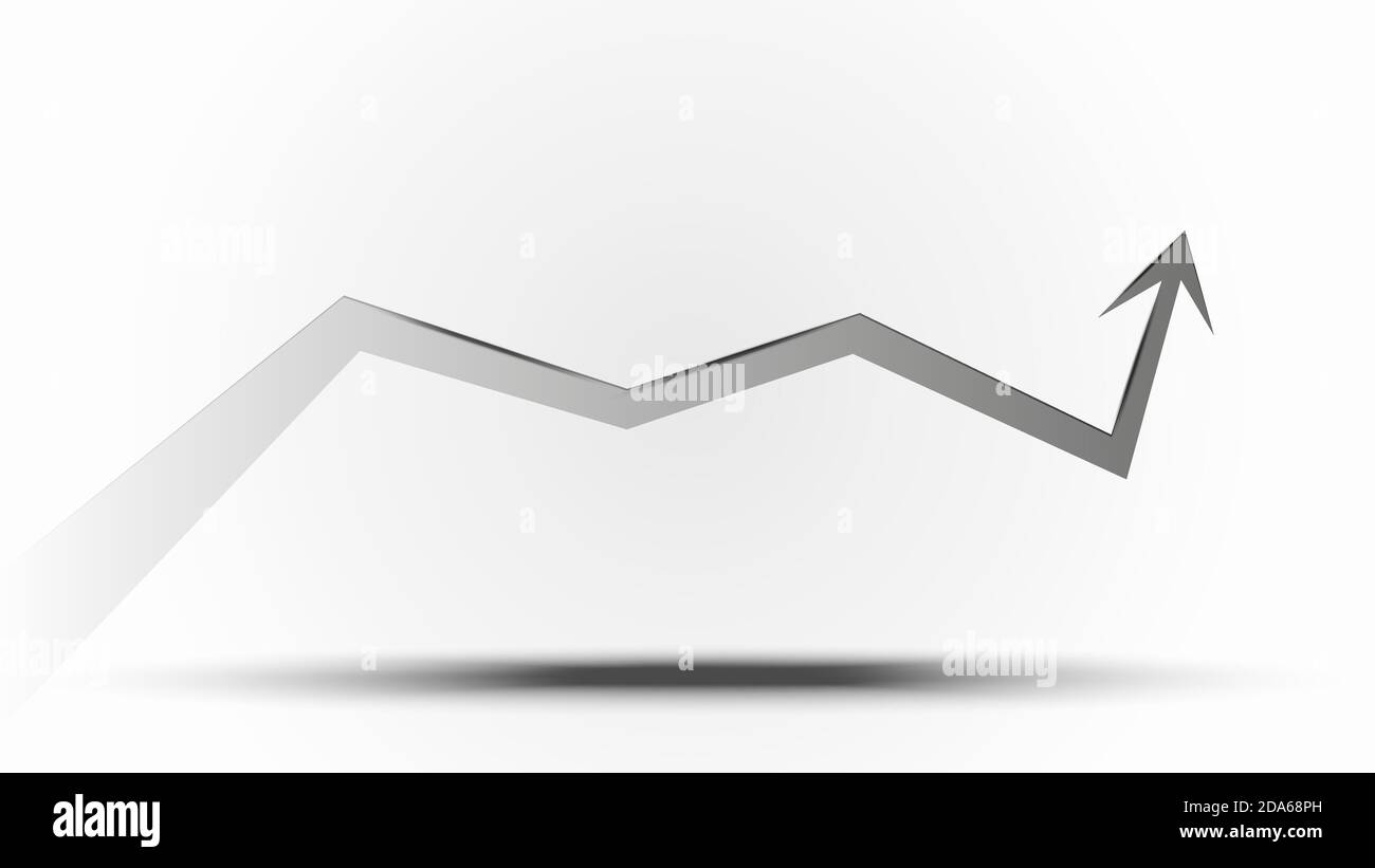 Upward trend arrow on light background. Vector illustration Stock ...
