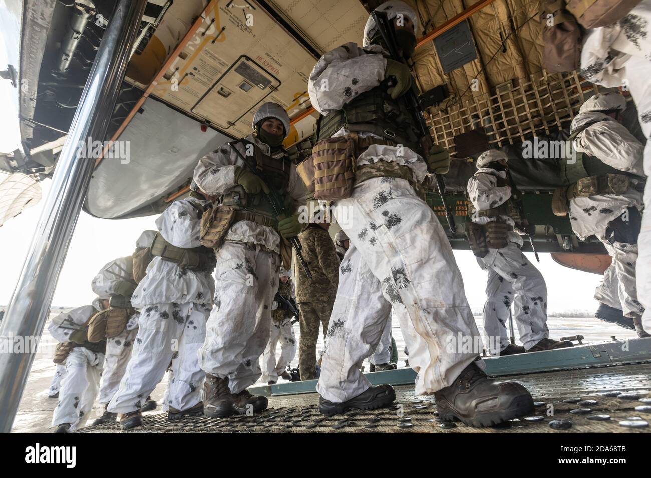 ZHYTOMYR Reg, UKRAINE - Dec. 06, 2018: The air assault divisions of the ...