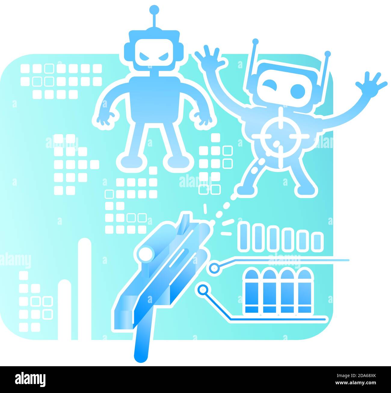 Shooter video game 2D vector web banner, poster Stock Vector Image ...