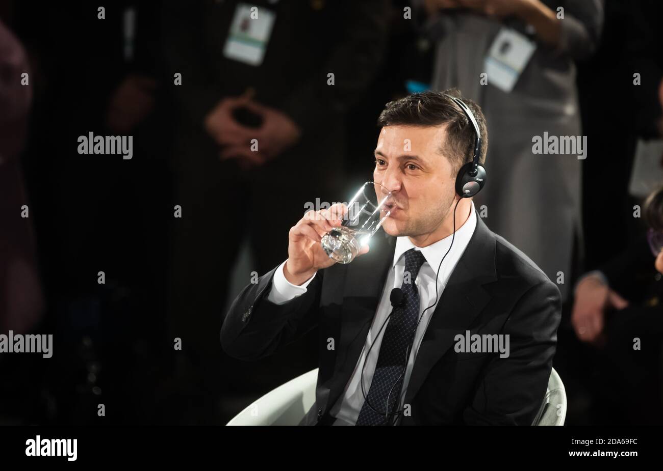 MUNICH, GERMANY - 15 Feb 2020: President of Ukraine Volodymyr Zelensky ...