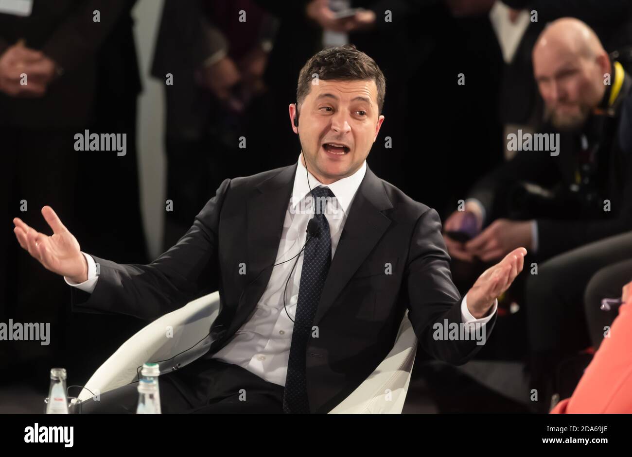 MUNICH, GERMANY - 15 Feb 2020: President of Ukraine Volodymyr Zelensky ...