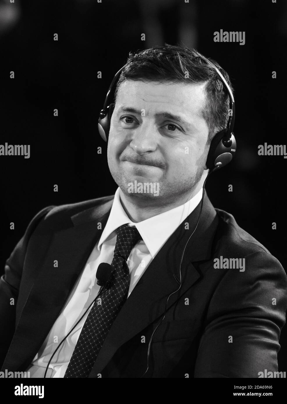 MUNICH, GERMANY - 15 Feb 2020: President of Ukraine Volodymyr Zelensky ... MUNICH, GERMANY - 15 Feb 2020: President of Ukraine Volodymyr Zelensky ...