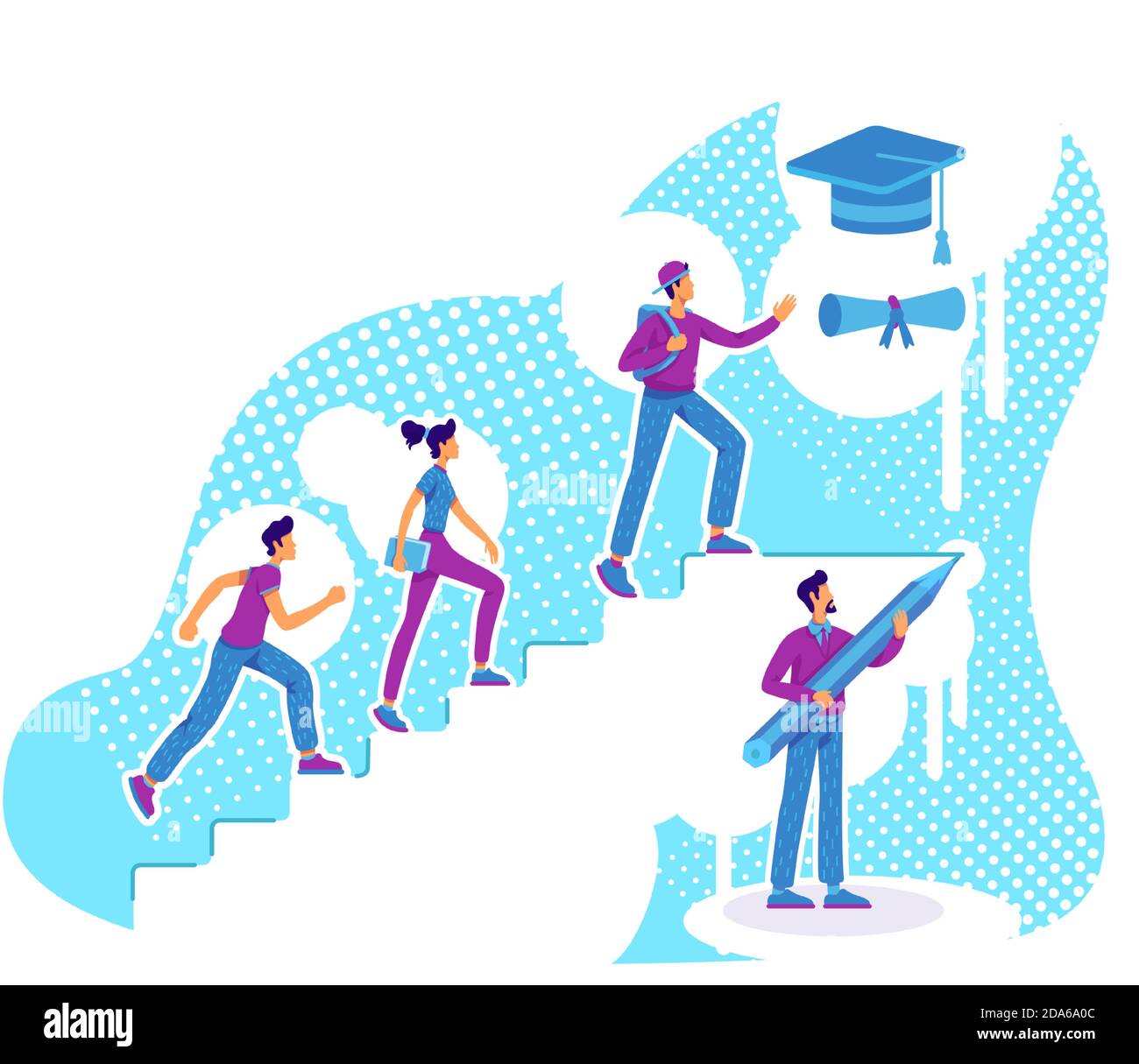 Students teaching flat concept vector illustration Stock Vector Image ...