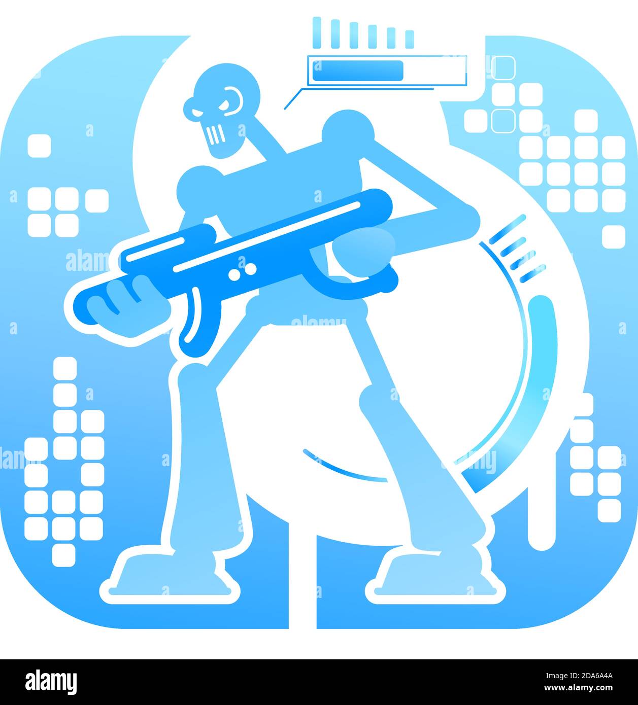 Video game robot boss 2D vector web banner, poster Stock Vector Image ...