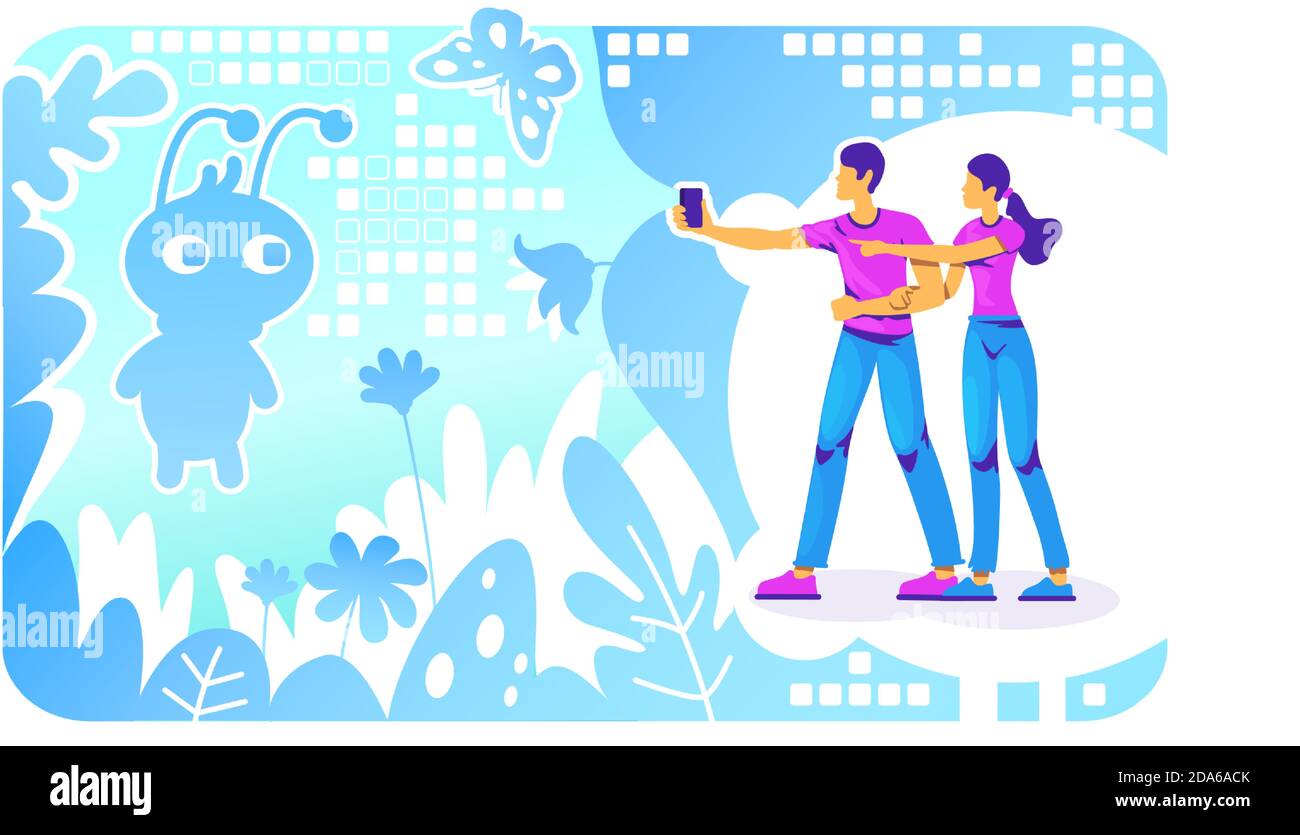 Mixed reality 2D vector web banner, poster Stock Vector Image & Art - Alamy