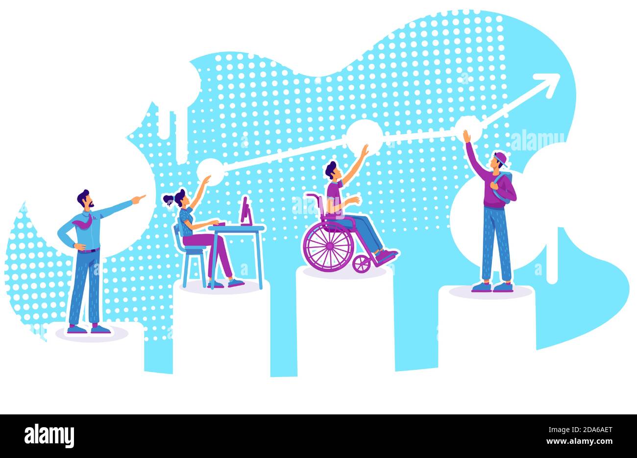 Inclusive education flat concept vector illustration Stock Vector Image ...