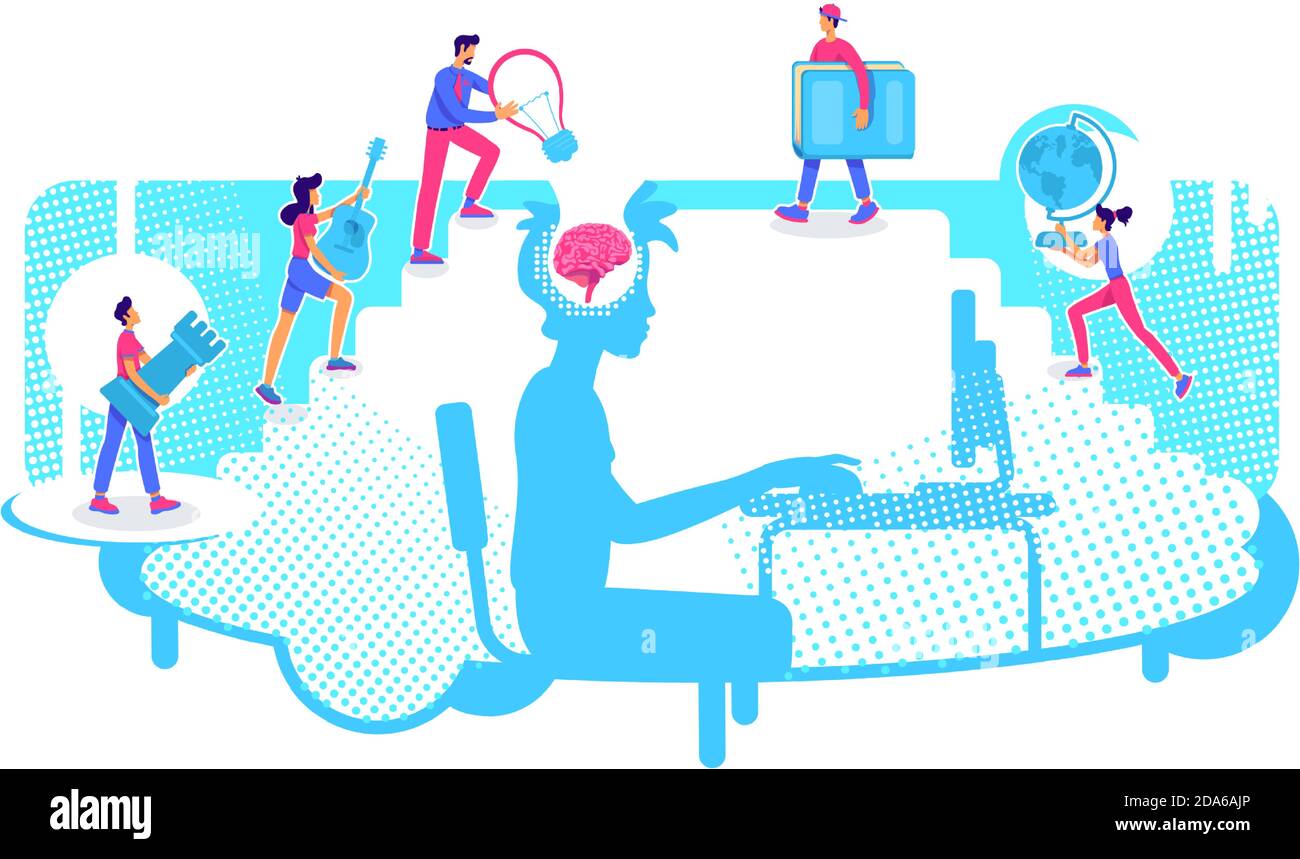 Online university learning flat concept vector illustration Stock ...