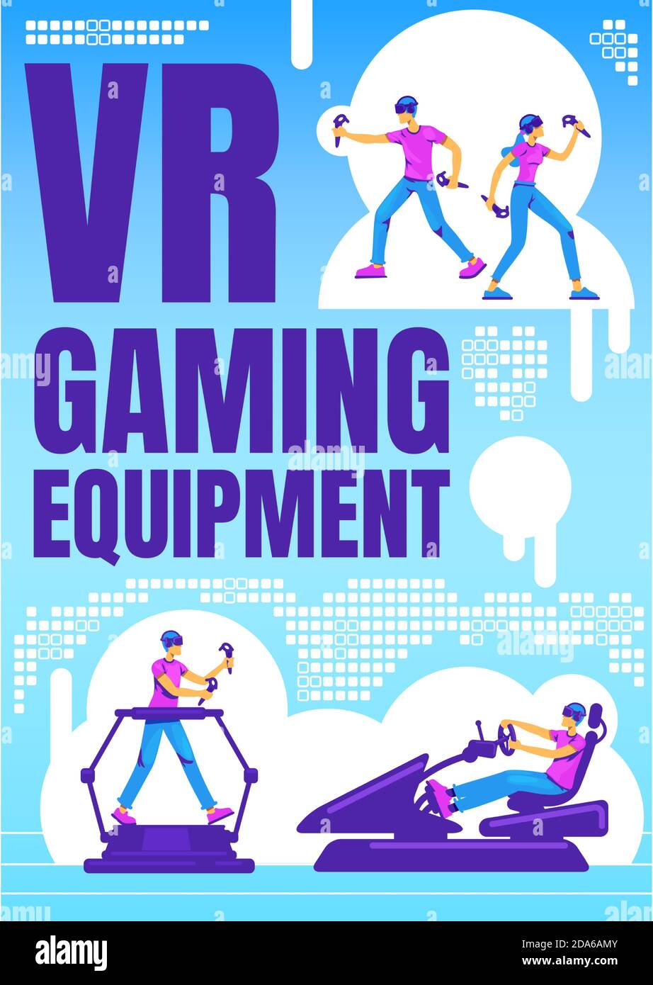 VR gaming equipment poster flat vector template Stock Vector Image ...