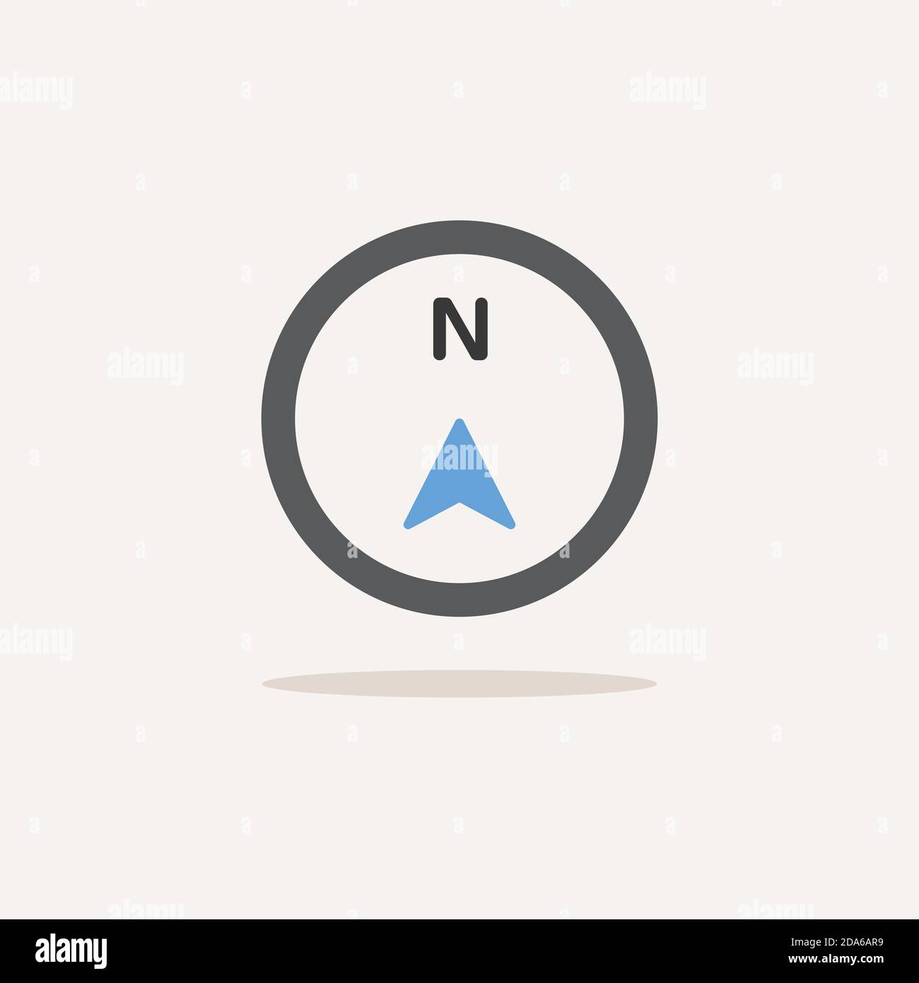 North direction. Color icon with shadow. Weather glyph vector ...