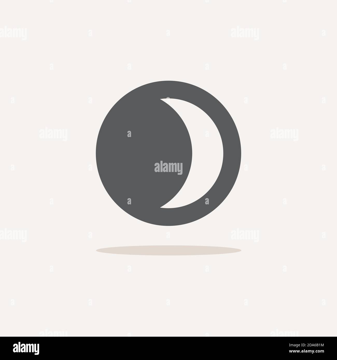 Moon phase. Waxing crescent. Color icon with shadow. Weather glyph ...