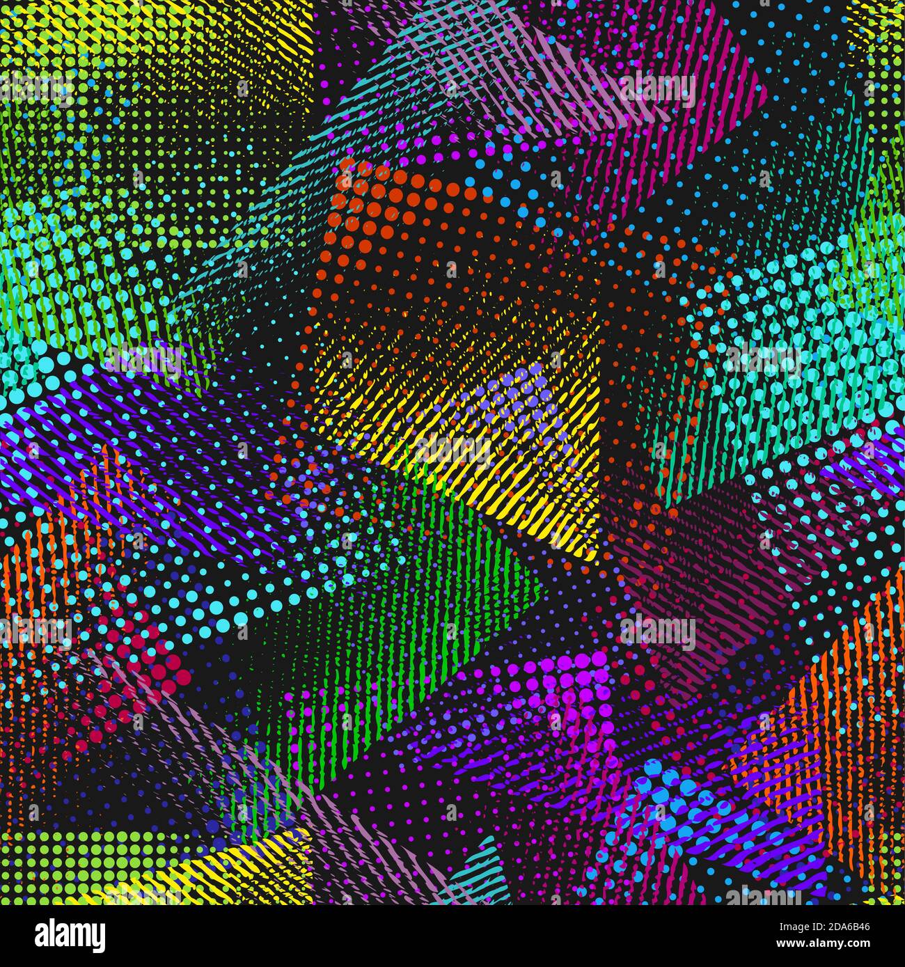 Abstract seamless chaotic pattern with urban geometric elements. Grunge ...