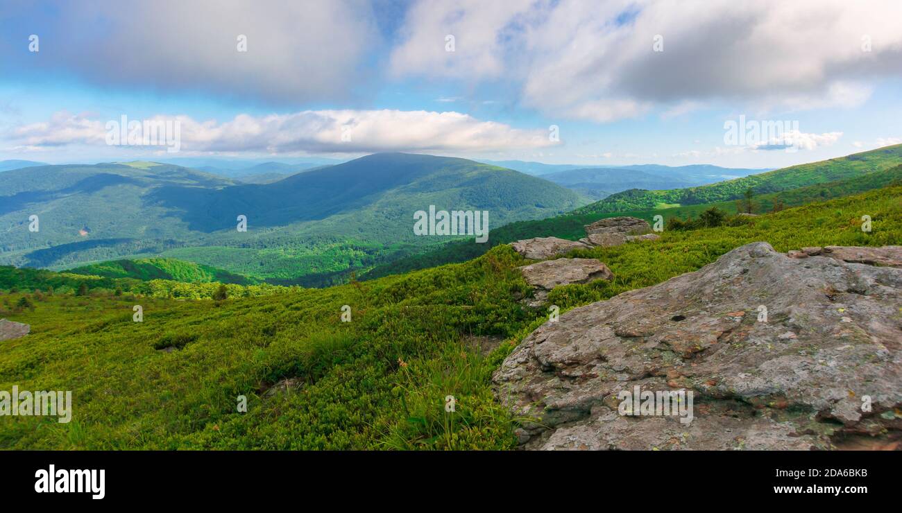 great alpine scenery in summertime. beauty if green and blue colors in ...