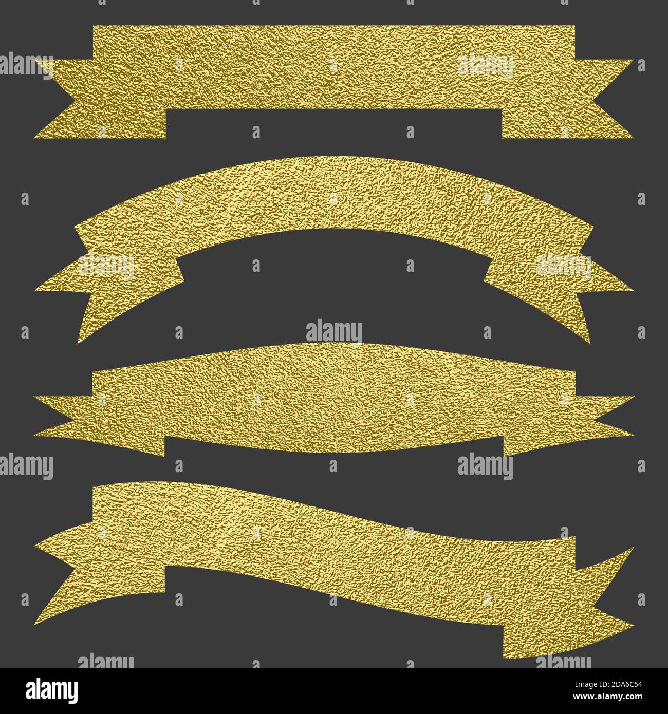 The banner icon. Gold ribbon symbol. Flat Vector illustration. Grunge ...