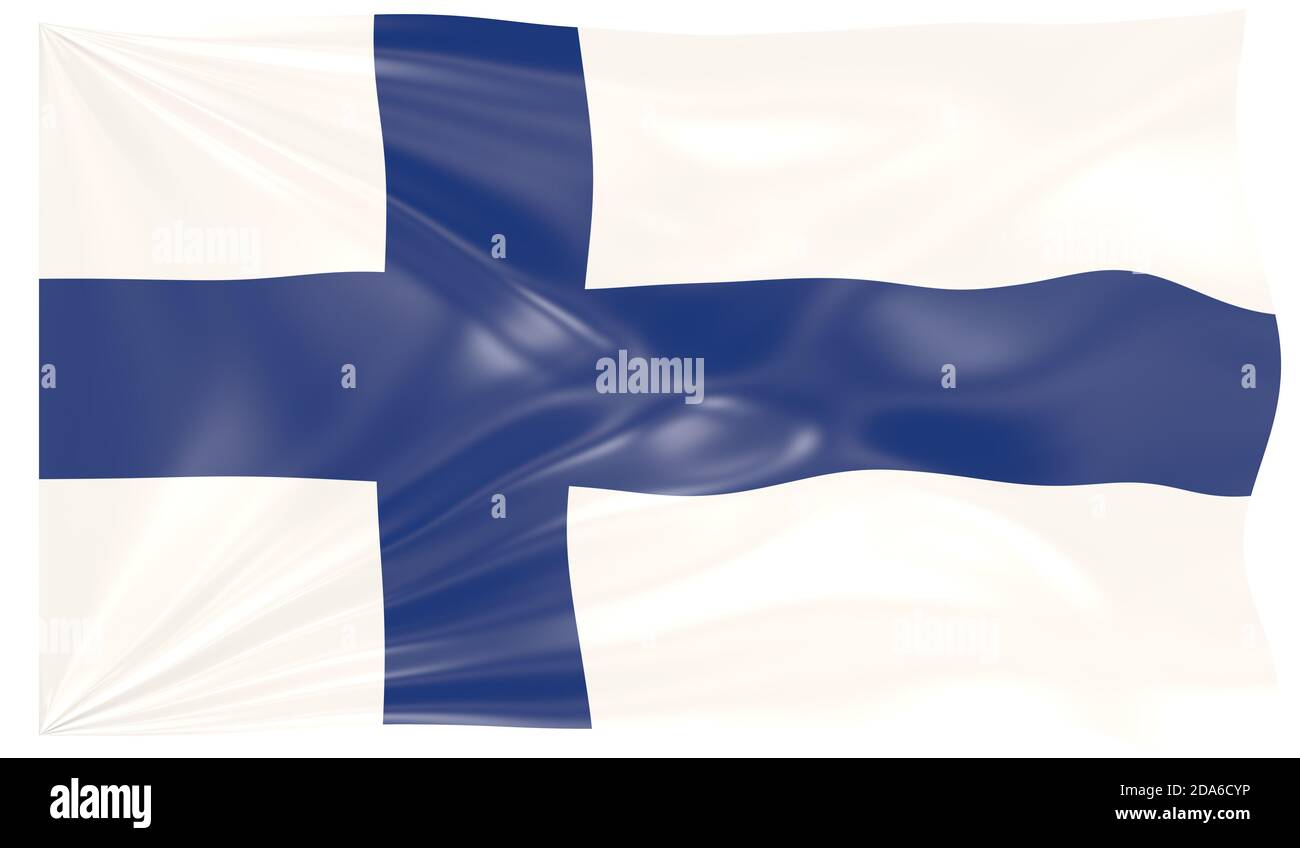 3d Illustration of a Waving Flag of Finland Stock Photo - Alamy