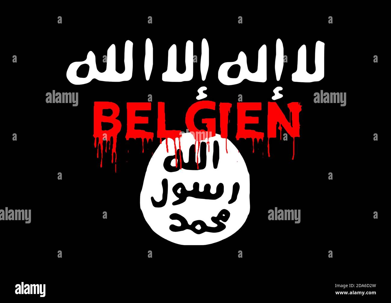Flag of ISIS, target Belgium Stock Photo - Alamy