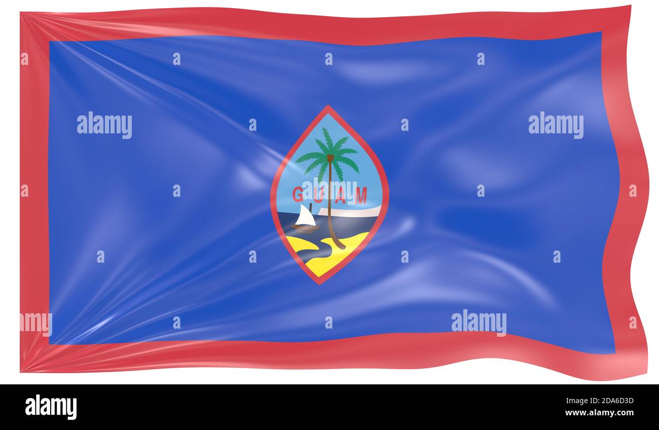 3d Illustration of a Waving Flag of Guam Stock Photo - Alamy