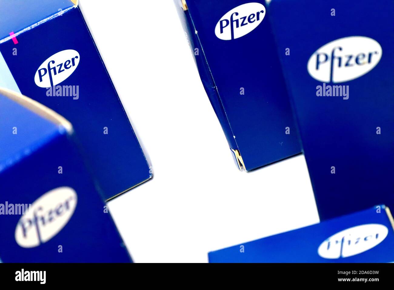 Pfizer logo on the medicine boxes. Pfizer inc. is an American ...