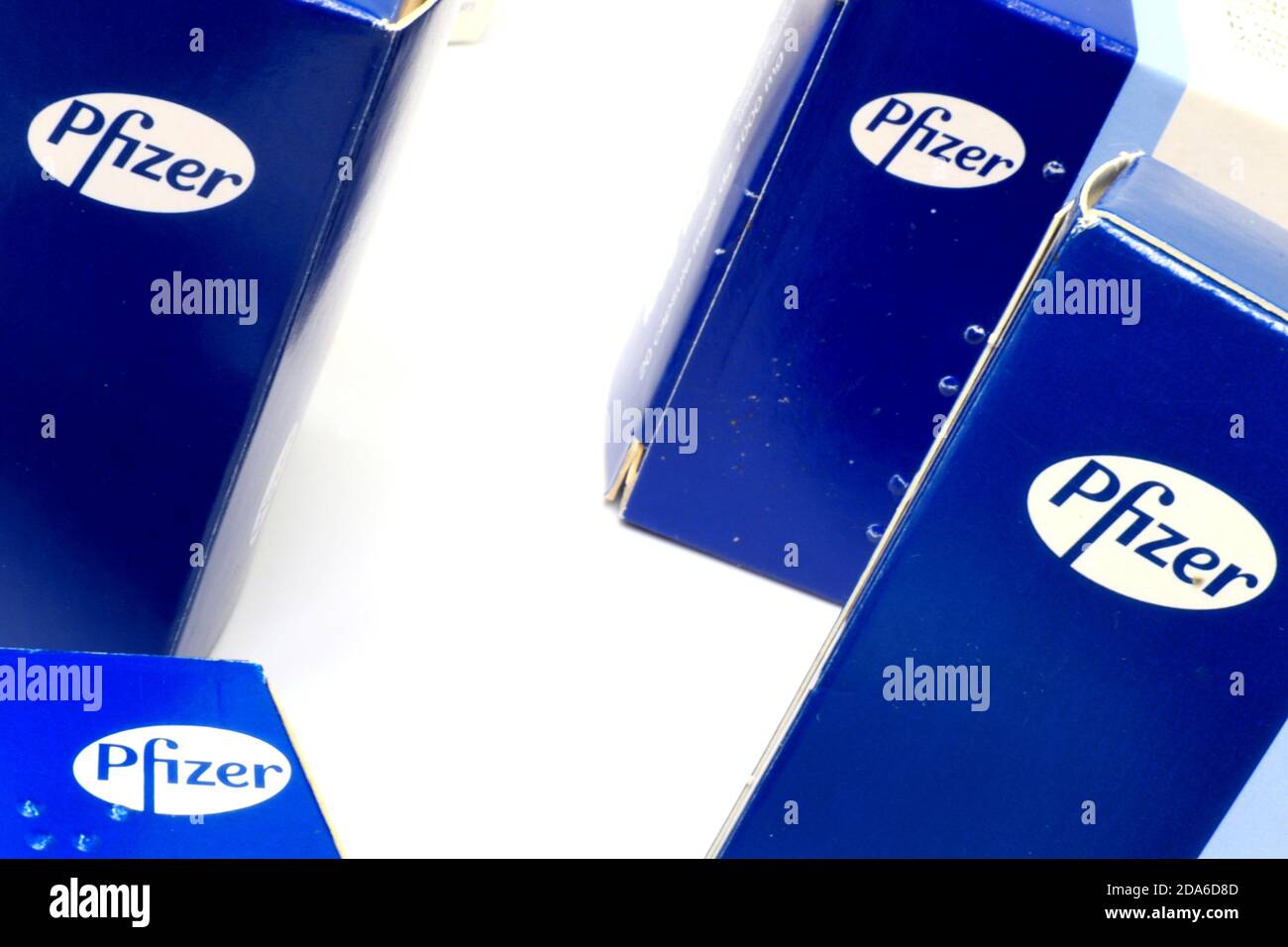 Pfizer logo on the medicine boxes. Pfizer inc. is an American ...