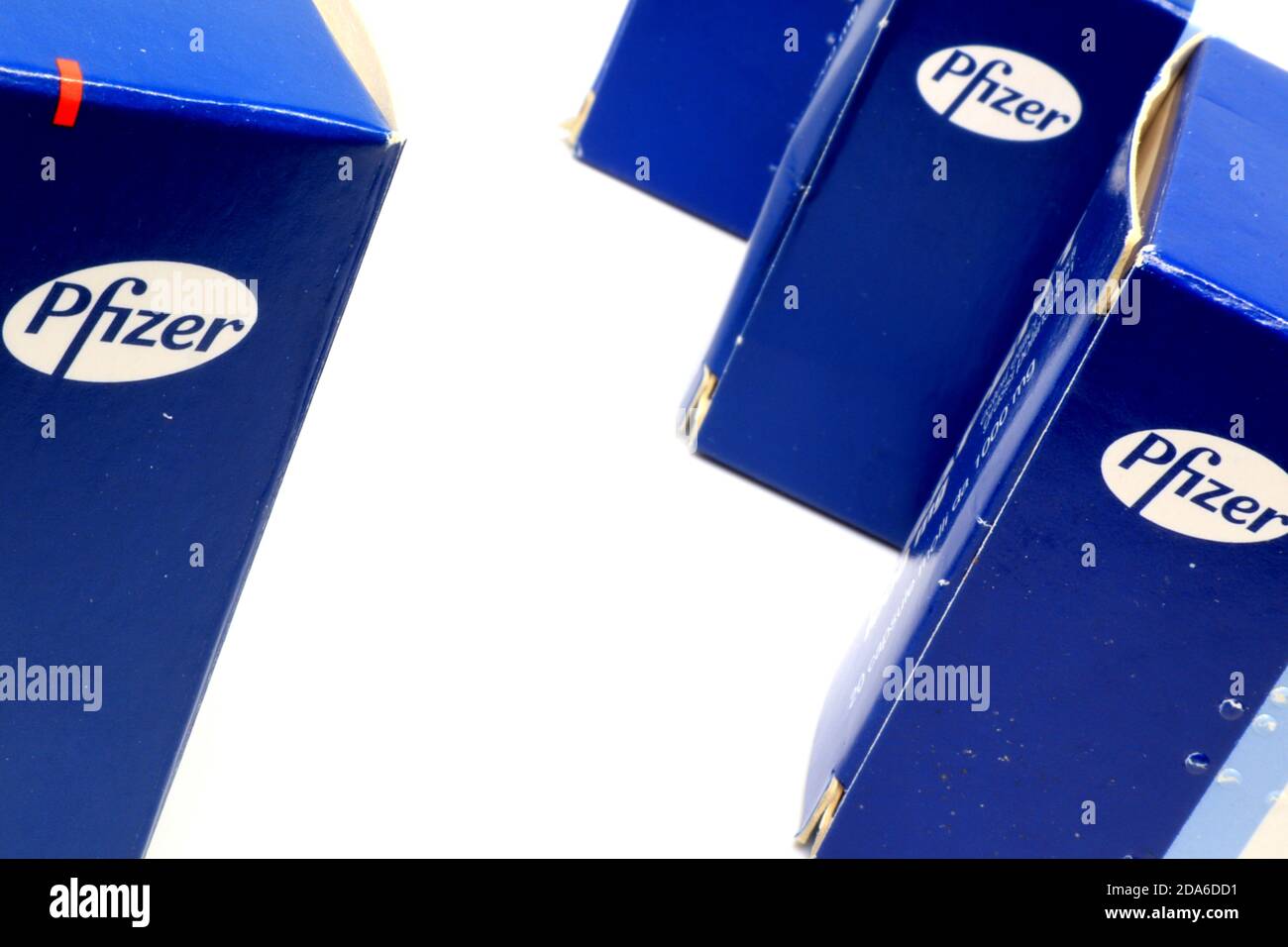 Pfizer logo on the medicine boxes. Pfizer inc. is an American ...