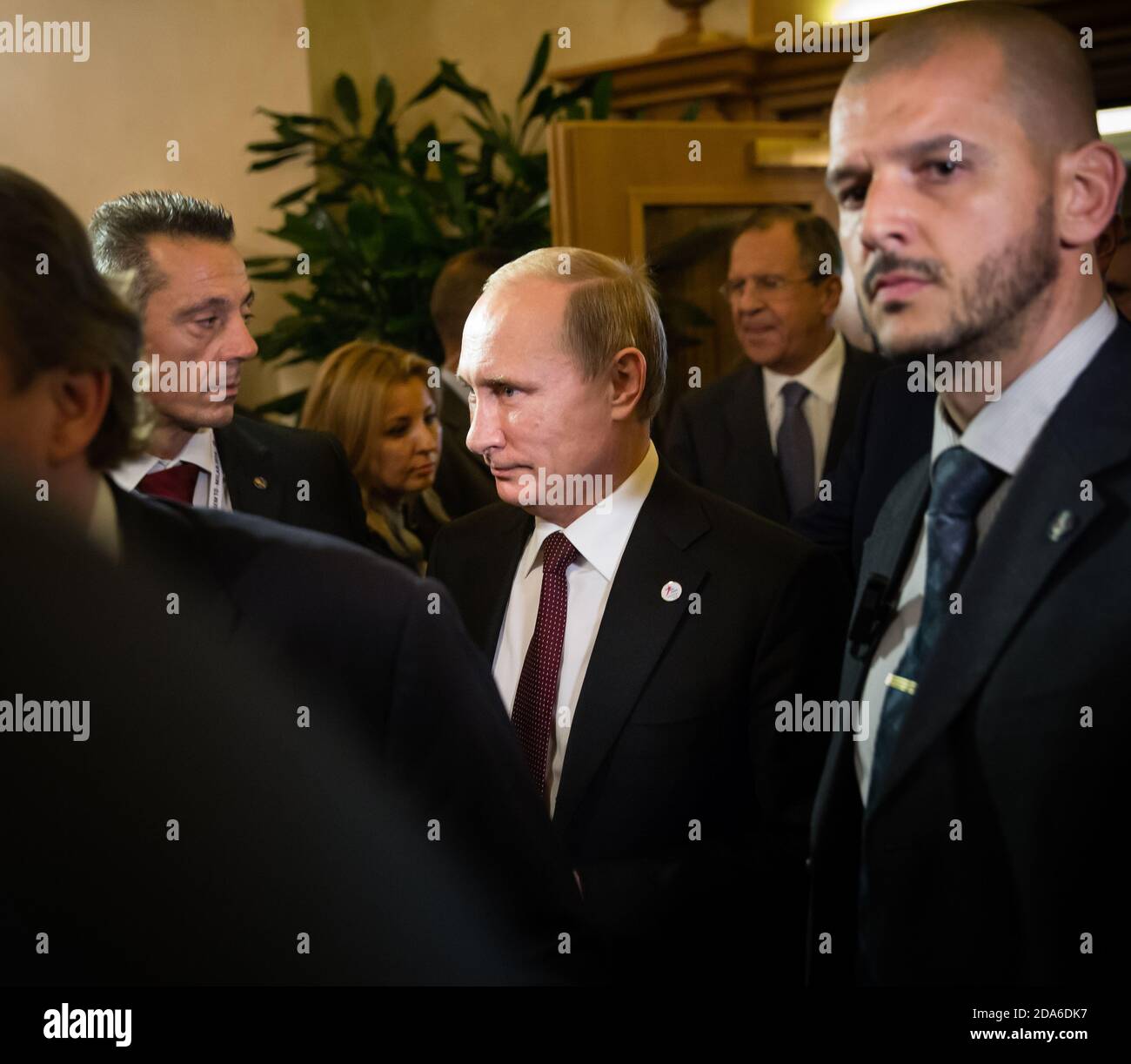MILAN, ITALY - Oct 17, 2014: Russian President Vladimir Putin during a ... MILAN, ITALY - Oct 17, 2014: Russian President Vladimir Putin during a ...