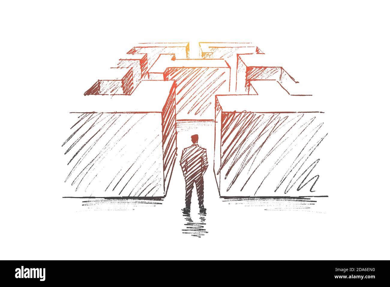 Hand drawn businessman in maze Stock Vector Image & Art - Alamy
