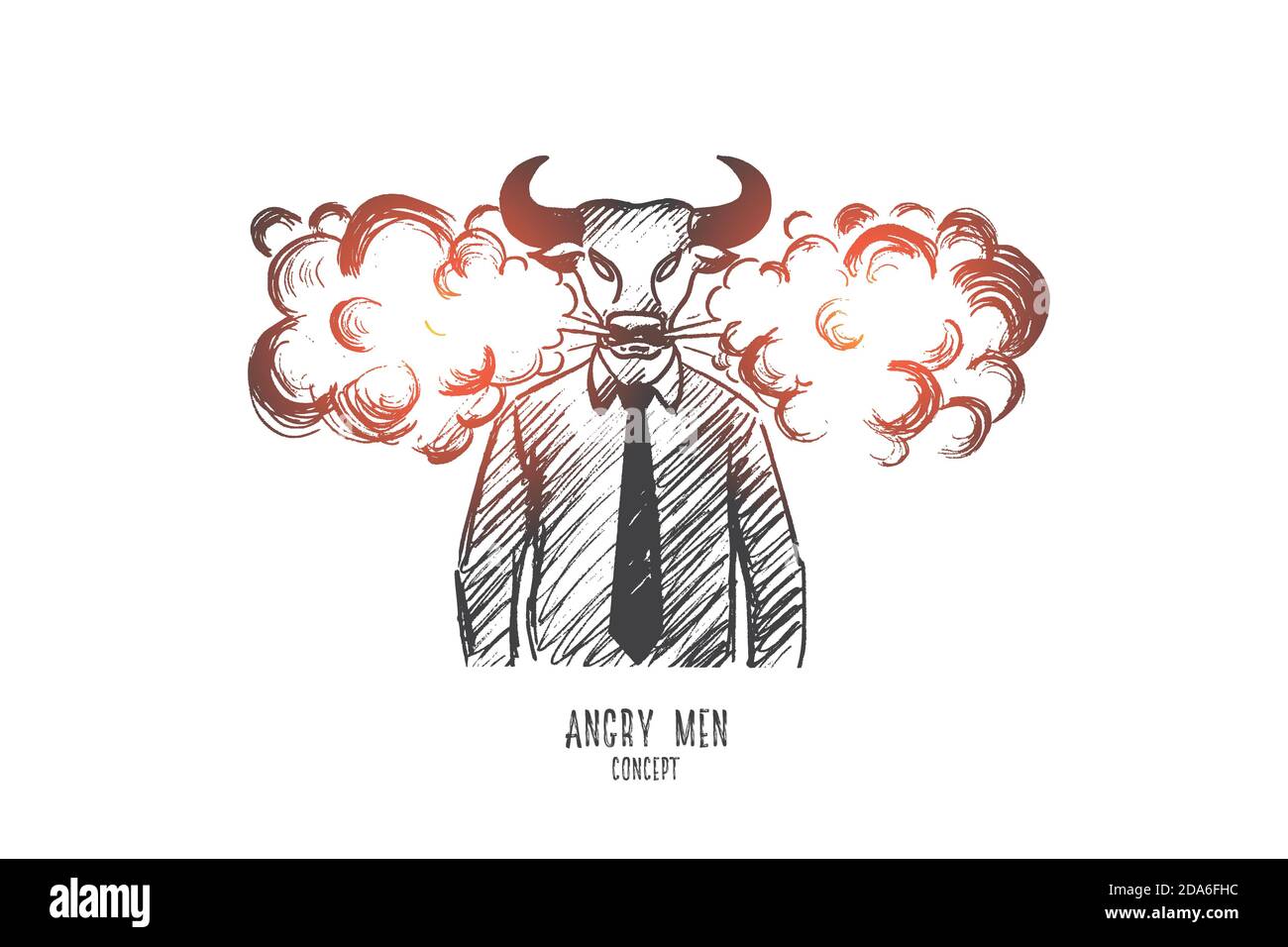 Angry man concept. Hand drawn isolated vector Stock Vector Image & Art ...