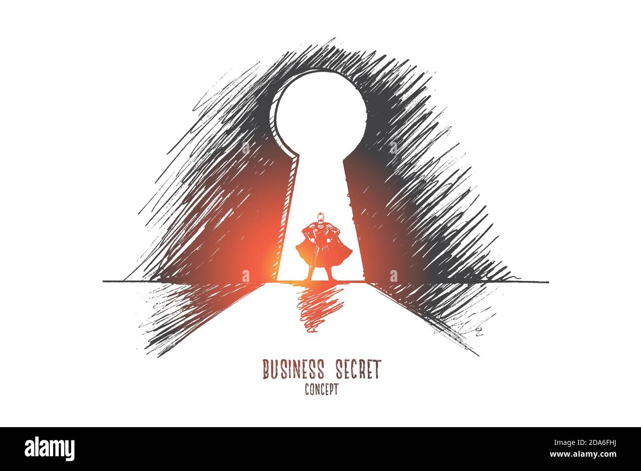 Business secret concept. Hand drawn isolated vector Stock Vector Image ...