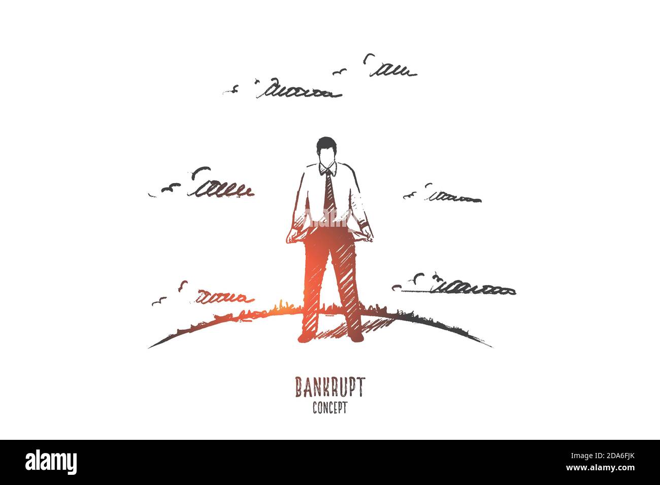 Bankrupt concept. Hand drawn isolated vector Stock Vector Image & Art ...