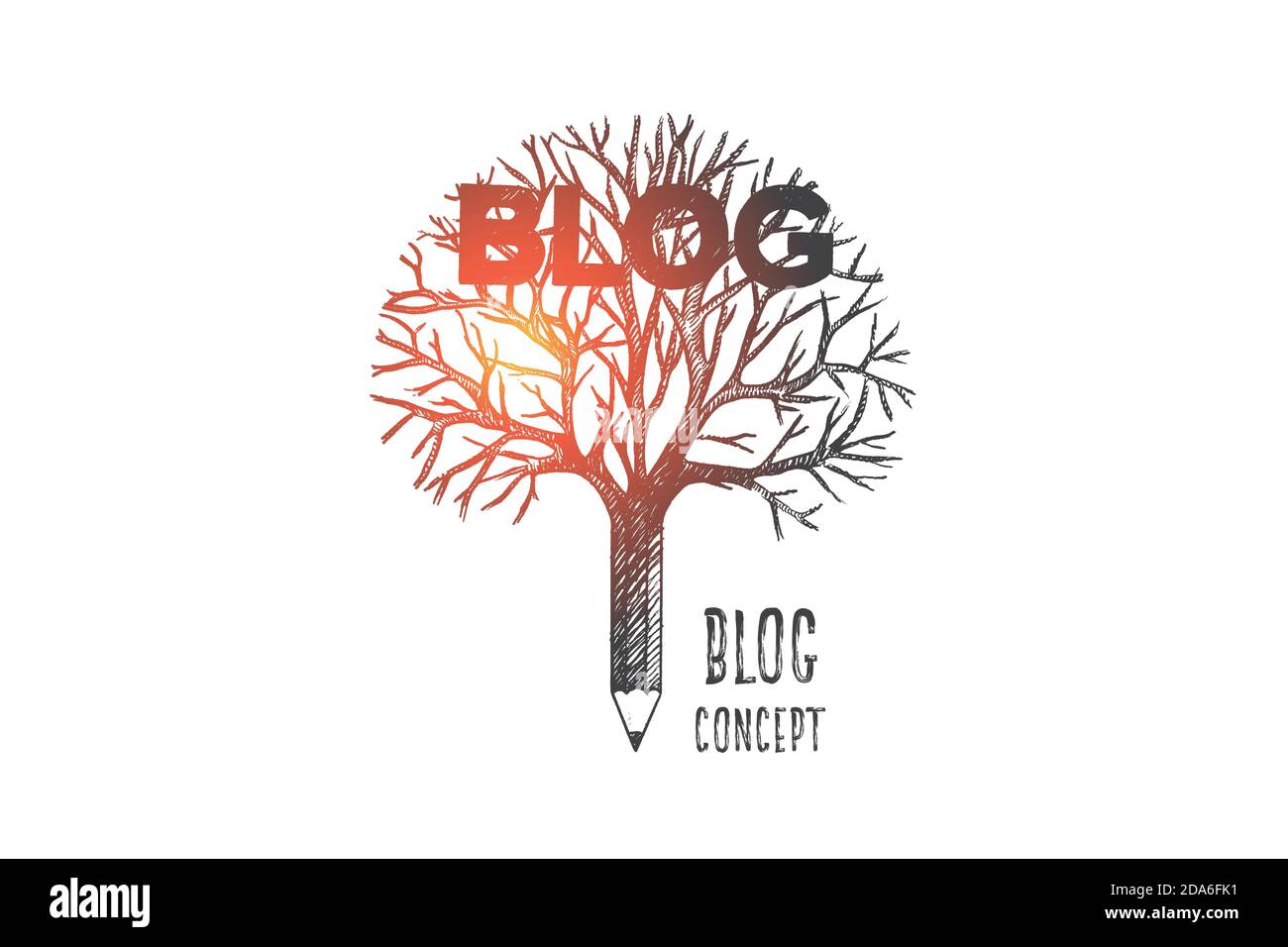 Blog concept. Hand drawn isolated vector Stock Vector Image & Art - Alamy