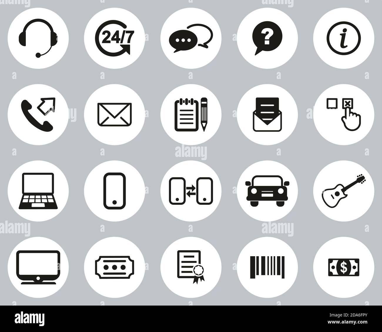 Replacement Or Exchange Icons Black & White Flat Design Circle Set Big ...