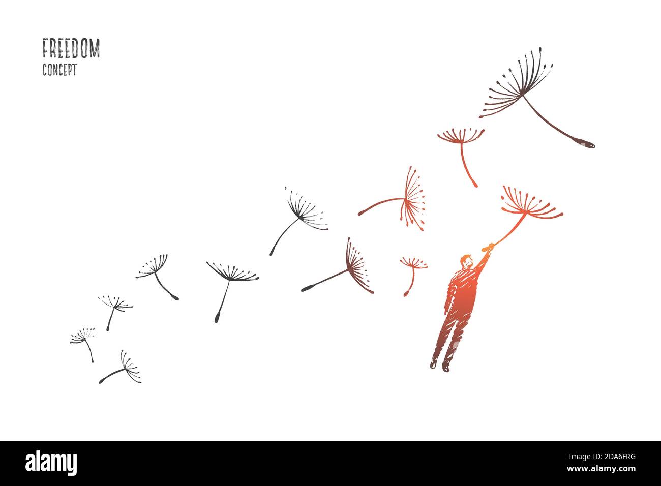 Freedom concept. Hand drawn isolated vector Stock Vector Image & Art ...