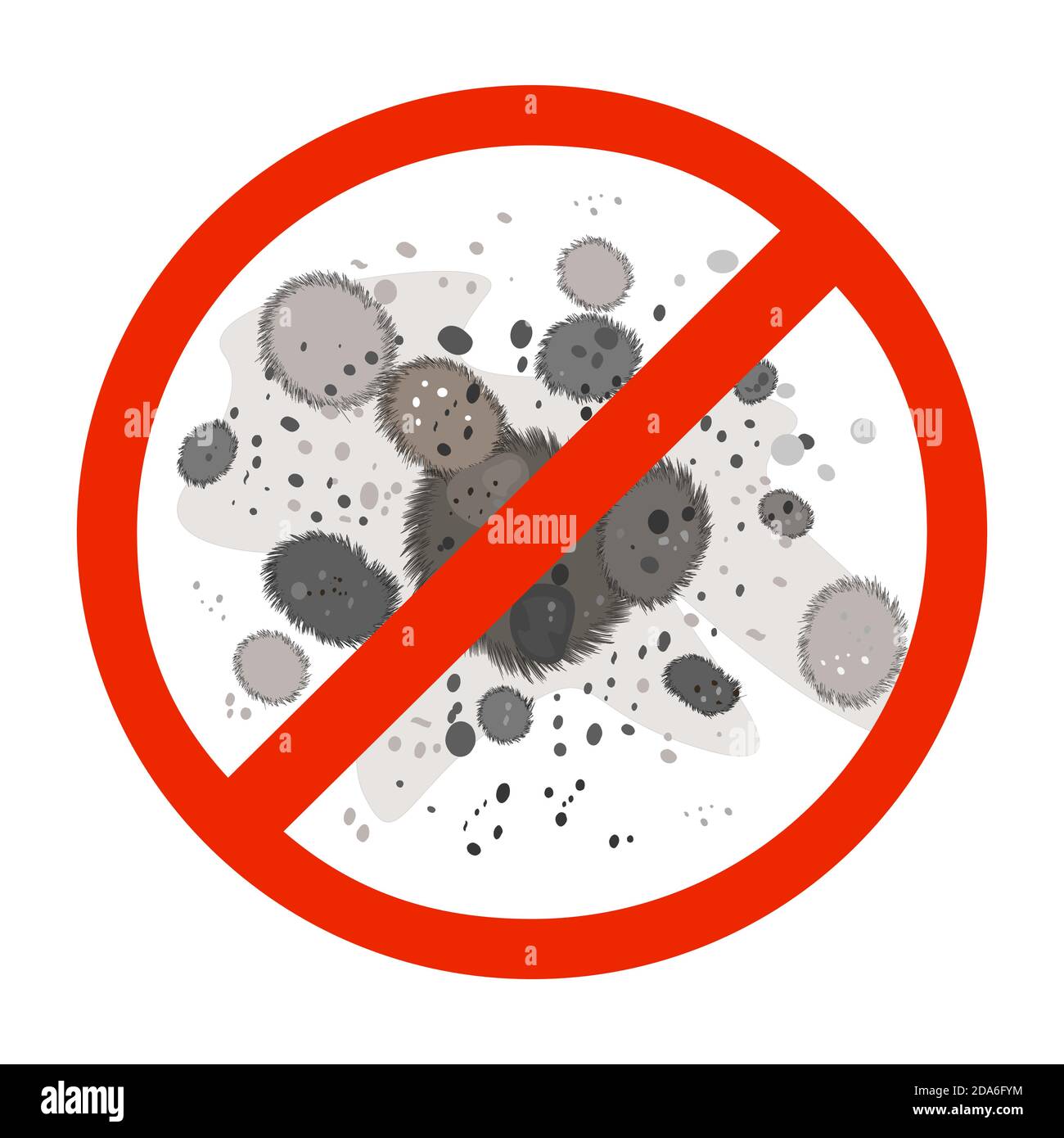 No mold sign isolated on white background. Stop mold icon. Prohibition ...