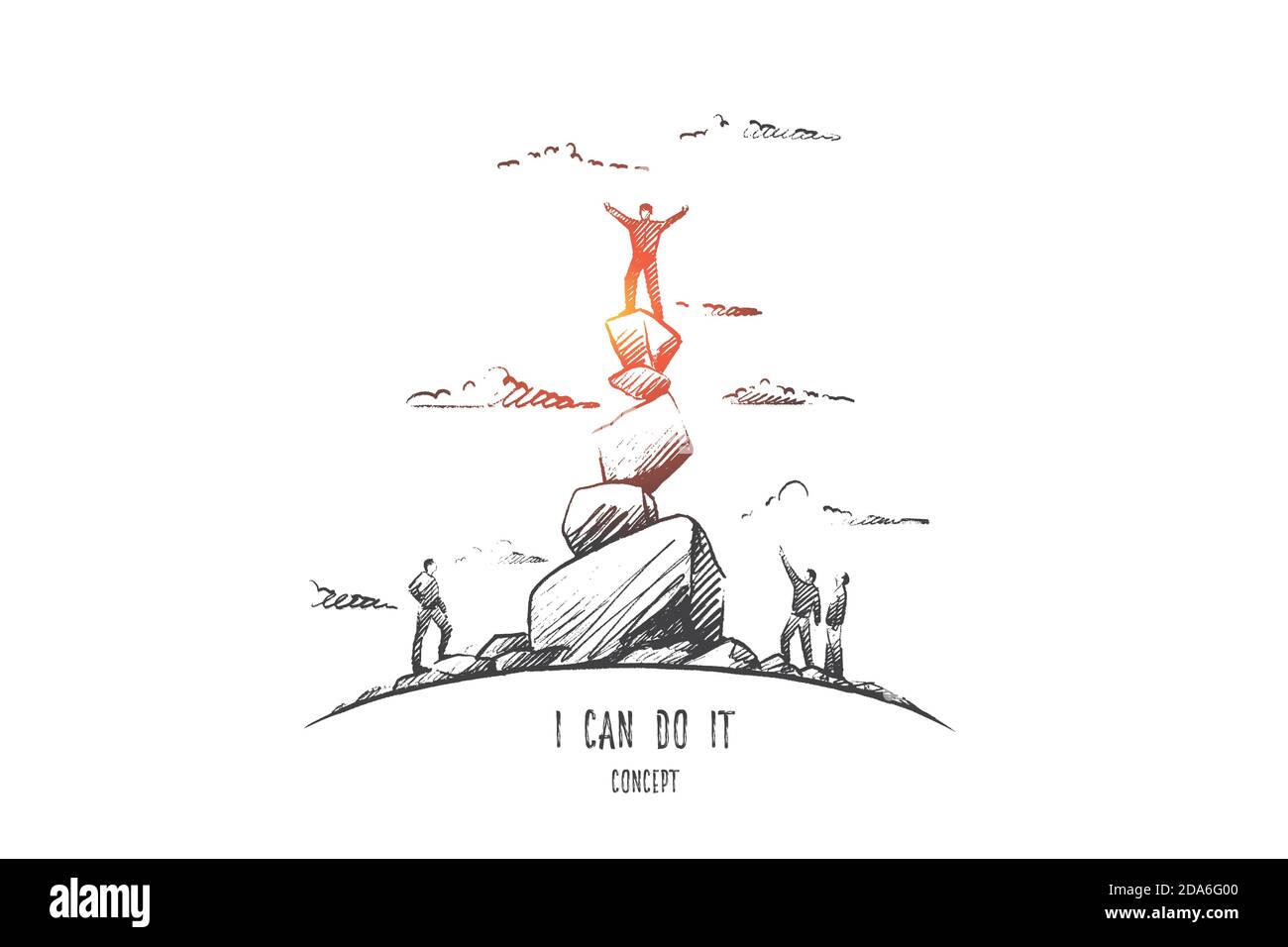 I can do it concept. Hand drawn isolated vector Stock Vector Image ...