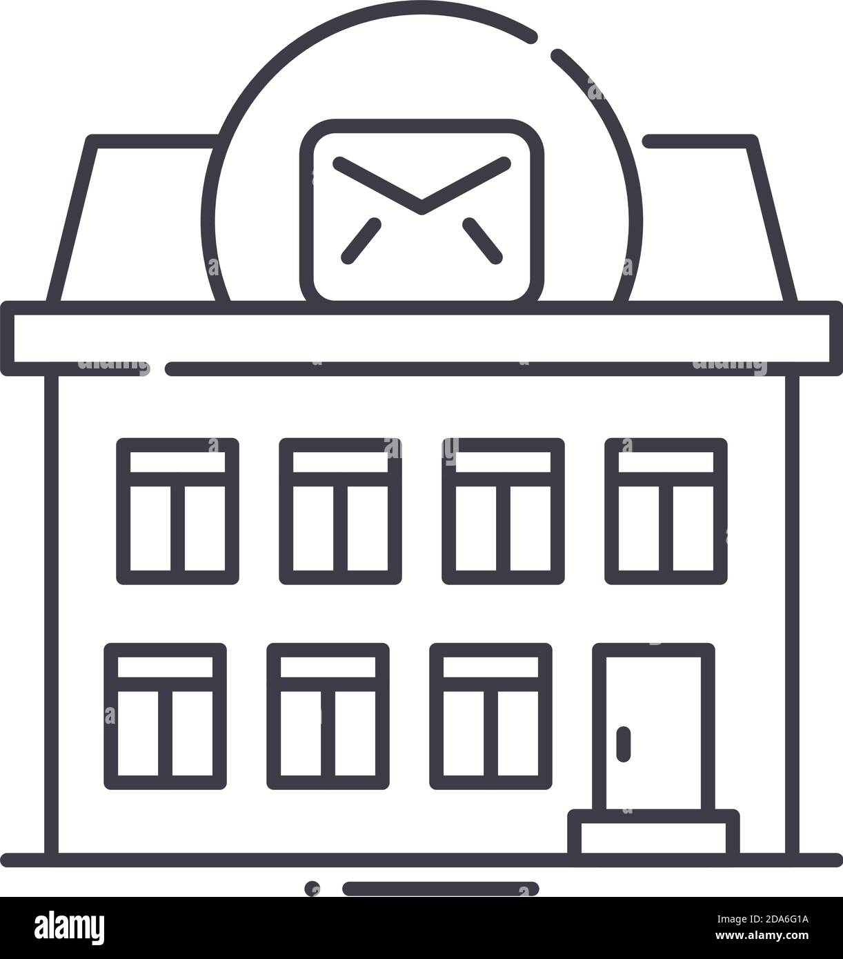 Apartment building icon, linear isolated illustration, thin line vector ...