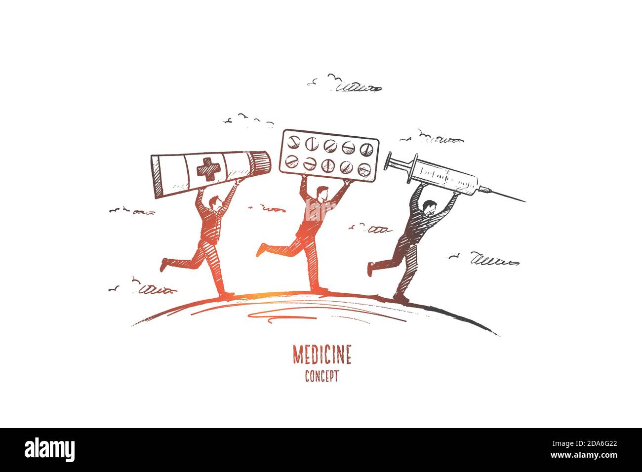 Medicine concept. Hand drawn isolated vector Stock Vector Image & Art ...