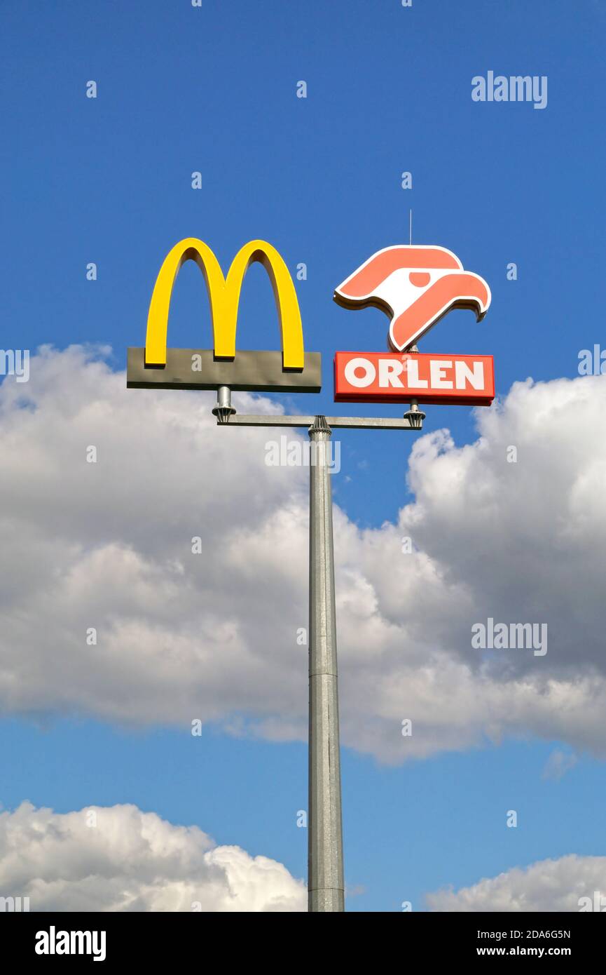 Advertising sign with logo of mc donalds hi-res stock photography and ...