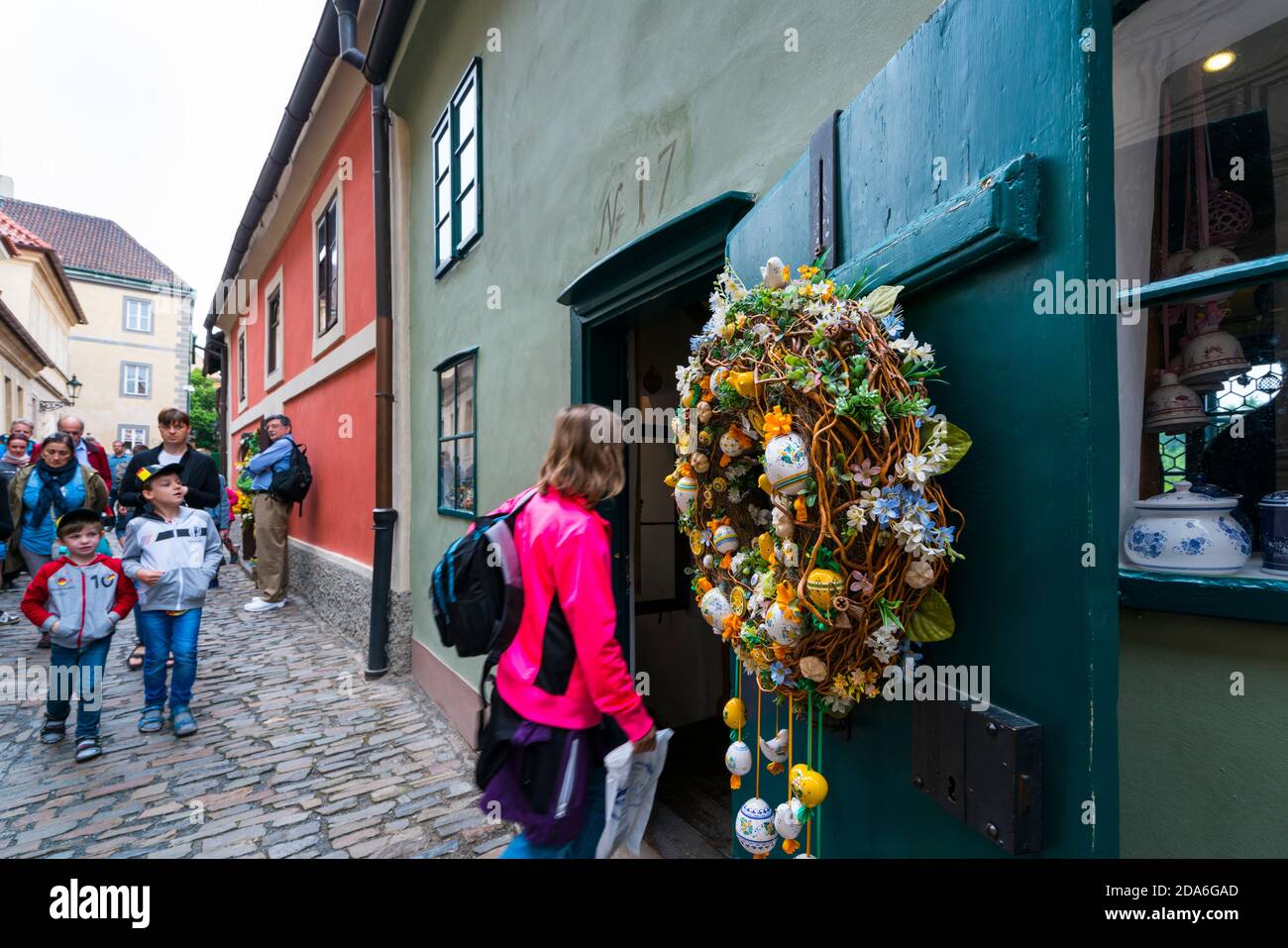Golden Lane, Prague Castle, Prague, Czech Republic, Europe Stock Photo ...
