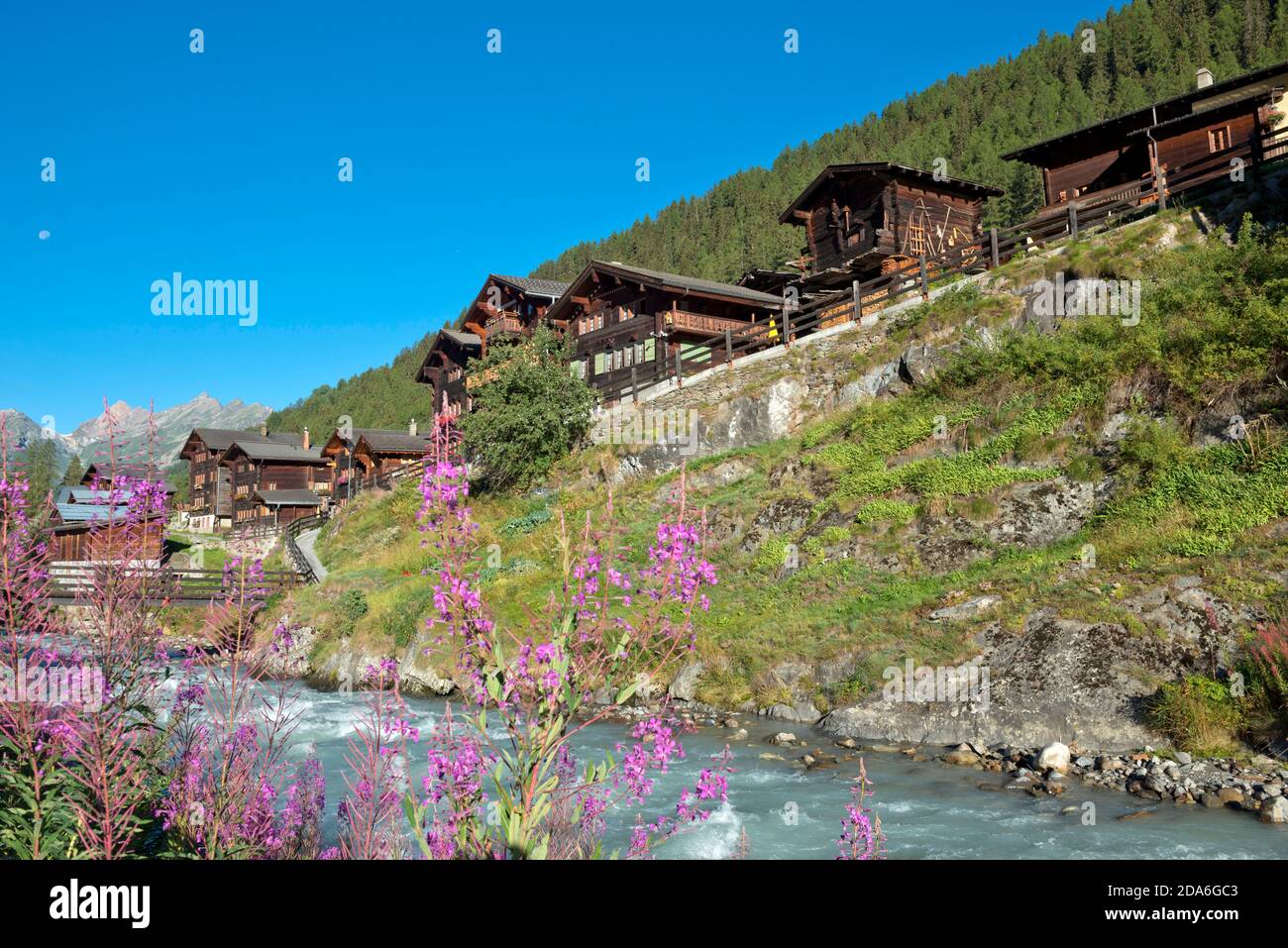 Switzerland, Valais, Wallis, Lötschental, Blatten, rivière, Fluss ...