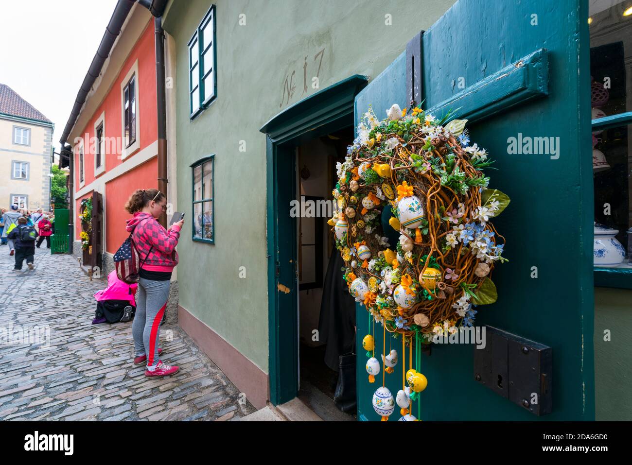 Golden Lane, Prague Castle, Prague, Czech Republic, Europe Stock Photo ...