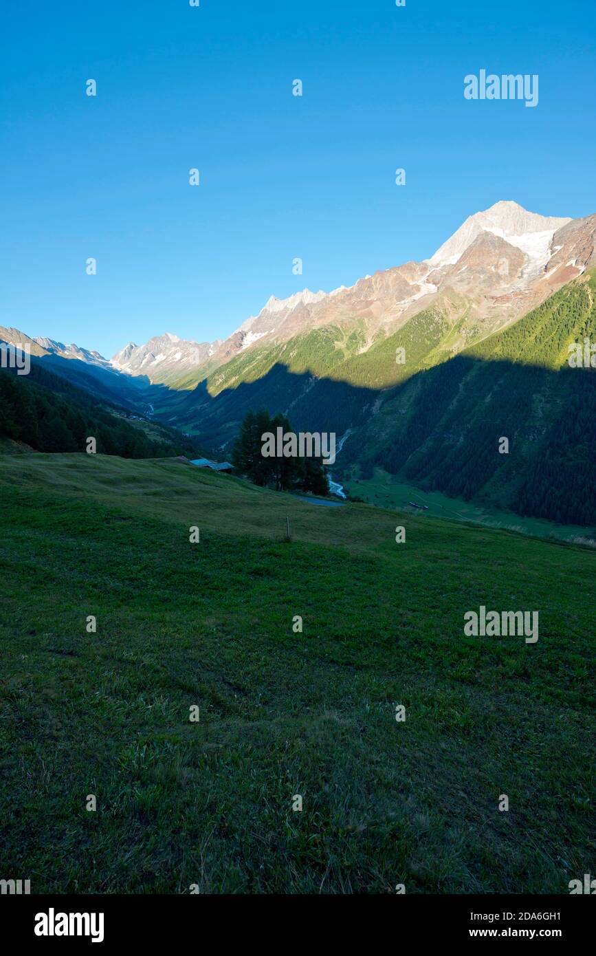 Switzerland, Valais, Wallis, Lötschental, panorama, Panorama ...