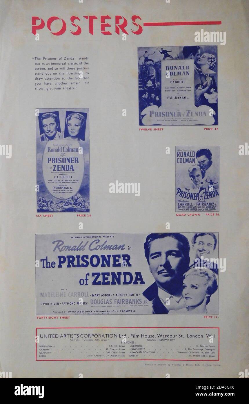 Zenda film 1937 hi-res stock photography and images - Alamy